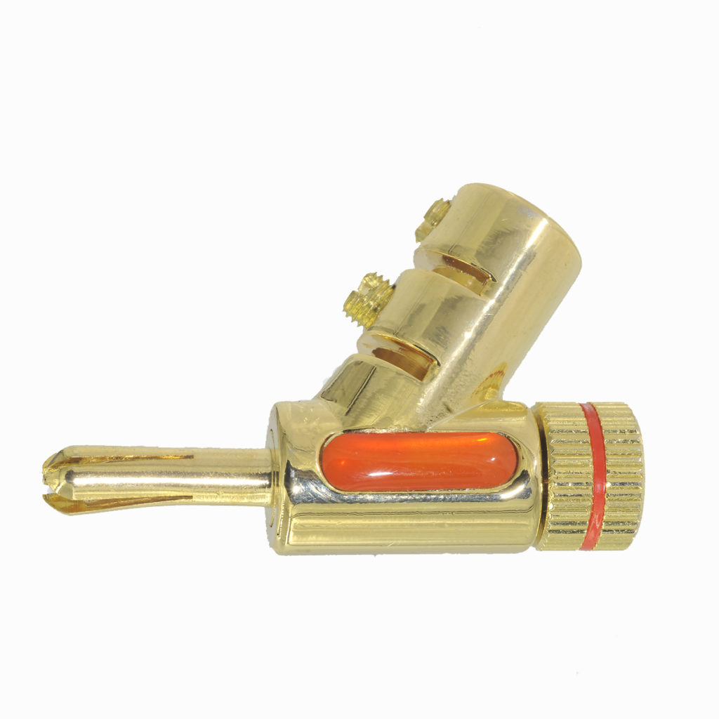 45° Speaker Banana Plug Jack High End Audio Adapter 7mm Cable Wire ...